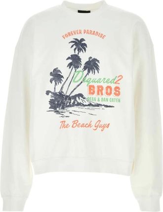 Dsquared2 Homme, Sweatshirts et sweats &agrave; capuche, Blanc, Taille: XL Relax Fit Crewneck