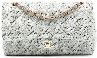 Chanel Hobo Bags - Medium Classic Tweed Double Flap - Gr. unisize - in Weiß - für Damen