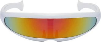 Generic Lunettes de soleil miroir - Lunettes de soleil futuristes &eacute;troites cyclopes | Lunettes de soleil miroir pour homme, visi&egrave;re enveloppante futuriste ave