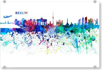 artboxONE Acrylglasbild 60x40 cm St&auml;dte Berlin Skyline Silhouette Bild hinter Acrylglas - Bild Berlin Art Berlin