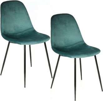 The Home Deco Factory Lot de 2 Chaises design velours Giulia - 54 x 44 x 85