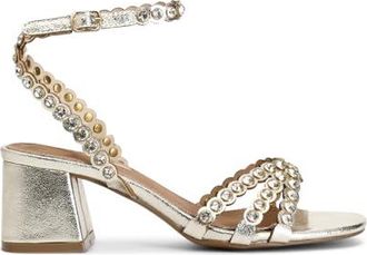 Caf&egrave;noir Caf&egrave; Noir C1XA9007L002410 Sandale Metallique avec Dentelle DE Cheville en Strass Platino 41