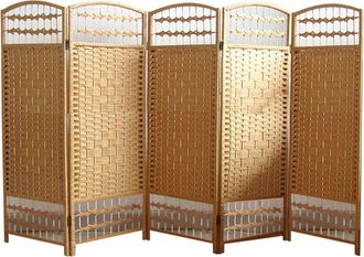 Generic Faltbarer kurzer Raumteiler, 120 cm hohe Trennwand, tragbare Trennwand, Klassenzimmer, B&uuml;ros, Zuhause, Kindergarten(Brown,120x40cm-5panel)