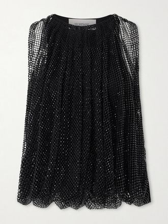 Sportmax Haut En R&eacute;sille &Agrave; Cristaux Et &Agrave; Fronces - Noir