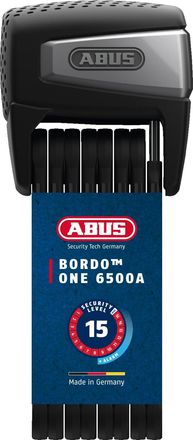 ABUS Faltschloss BORDO One 6500A - Smartes Fahrradschloss mit Alarm - schl&uuml;sselloses &Ouml;ffnen per Smartphone und Smartwatch - inkl. Halter - ABUS-Sicherheits