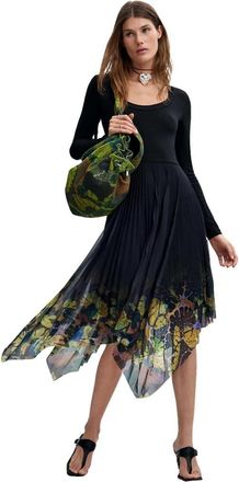 Desigual Midikleid mit Maxi-&Auml;rmeln m. c. lacroix in Schwarz