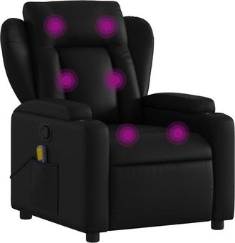 vidaXL Fauteuil de massage inclinable noir similicuir Vidaxl
