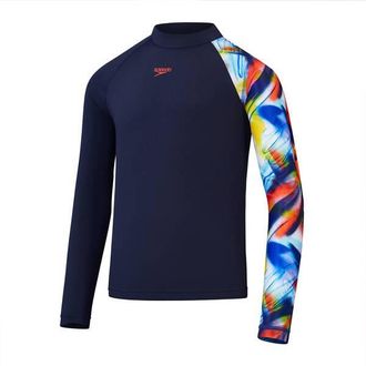 Speedo Kinder Shirt PRNT LS RASH TOP JM BLACK/RED