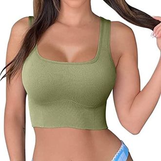 Generic Bustier Femme Pack Top Solide Gilet Dentelle Sans Couture Respirant Top Underwe Sexy Lingerie Homme, vert, A