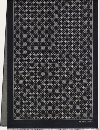 Ferragamo Damen Gancini-Stola in Jacquard-Verarbeitung mit Lurex Schwarz