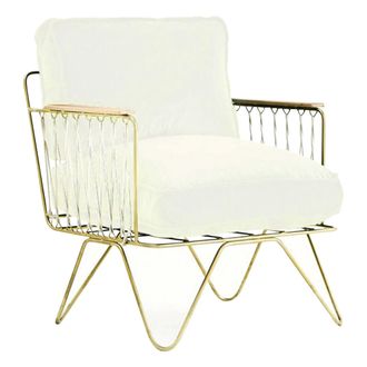 Honor&eacute; Fauteuil Croisette dor&eacute; mat epoxy, coton Honor&eacute;