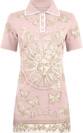 Philipp Plein Polo Mini Dress Butterfly Tattoo