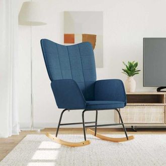 vidaXL Chaise &agrave; bascule Bleu Tissu Vidaxl