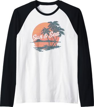 Trendy Apparel Sun & Sea Expedition Sunset and Palm Trees Raglan