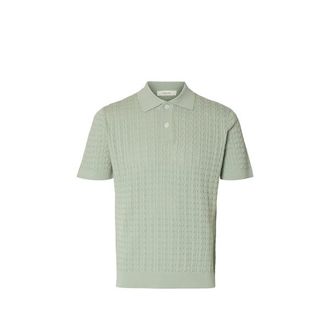 Selected Polo maille &agrave; manches courtes en coton