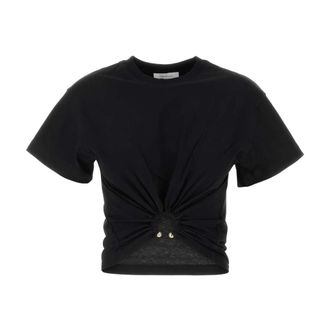 Paco Rabanne Klassisches Schwarzes Baumwoll-T-Shirt - - Tops - Damen - Schwarzk - M