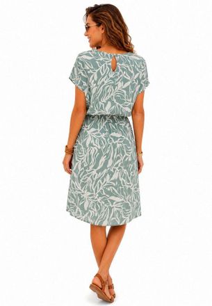 Eight2Nine Sommerkleid Damen Luftiges Sommerkleid aus Viskose mit Bindeg&uuml;rtel Sommerkleid