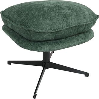 Hhg [NEUWERTIG] Hocker mit Polster HHGP32, Sitz-/Fu&szlig;hocker Fu&szlig;ablage Ottomane Stoff/Textil Chenille (370 g/m&sup2;) gr&uuml;n