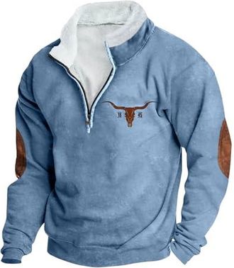 Generic Pull pour homme - Couleur unie - Demi-fermeture &eacute;clair - Manches longues - Coupe droite - Haut de sport - Sans capuche - Classique - En polaire - Ferm