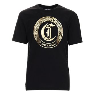 Just Cavalli T-Shirt mit Rundhalsausschnitt und Logo - - Tops - Herren - Schwarzk - S