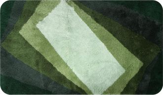 Spirella Badteppich Badematte Duschvorleger Hochflor | flauschig | rutschhemmend | geeignet für Fußbodenheizung | 70x120 cm | Grün