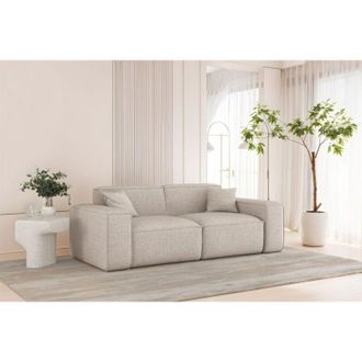 Fun M&ouml;bel Sofa Designersofa CELES PREMIUM 2-Sitzer in Stoff Artico Creme