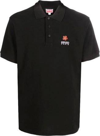 Kenzo Homme, Tops, Noir, Taille: 2XL Polo Classique avec Logo Crest