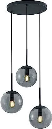 Trio Leuchten Pendelleuchte Balini 308590342, Metall Anthrazit, Glas rauchfarbig, exkl. 3x E14