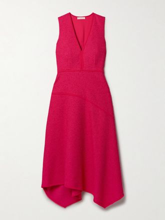 Ulla Johnson Florence Midikleid Aus Tweed Aus Einer Baumwollmischung Mit Chiffonbes&auml;tzen - Pink