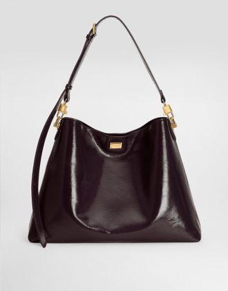 Dolce & Gabbana Large Vittoria Calfskin Shoulder Bag - Frau Collection Violett Onesize