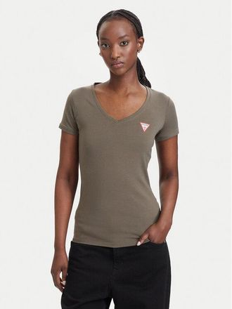 Guess T-Shirt W2YI45 J1314 Khakifarben Slim Fit