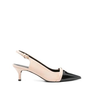 Furla Schwarze Lederslingback-Schuhe mit niedrigem Absatz - - Shoes - Damen - Beige - 39 EU