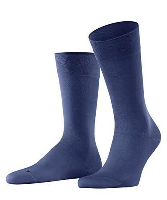 Falke Sensitive Malaga M SO coton non-comprimantes 1 paire, Chaussettes Homme, Bleu (Sapphire 6055) nouveau - &eacute;cologique, 43-46