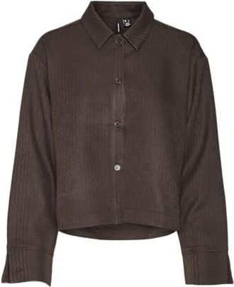 Vero Moda Vmhelga Ls T-Shirt WVN GA Chemise, Gâteau au Chocolat, M Femmes