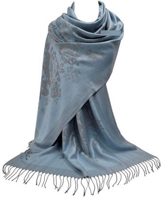 GFM &Eacute;charpe ch&acirc;le style pashmina &agrave; motifs plumes floraux paisley (FRL4), L
