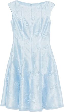 Talbot Runhof robe à fleurs - Bleu