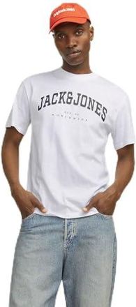 Jack & Jones JJECALEB Varsity T-Shirt col Rond Noos, Blanc., XS