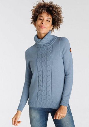 Kangaroos Rollkragenpullover aus Strick, mit h&uuml;ftbedeckender L&auml;nge, figurumspielende Passform