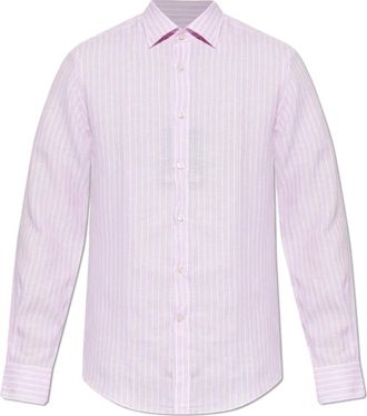 Paul & Shark Homme, Chemises, Rose, Taille: 3XL Chemise ray&eacute;e en lin