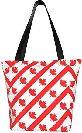AOOEDM Symbole canadien Feuille d&eacute;rable Sac fourre-tout Femmes Capacit&eacute; &Eacute;paule &Eacute;picerie Sacs