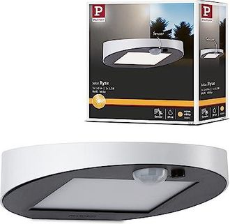 Paulmann 94247 Solar Wandleuchte Ryse LED Außenleuchte incl. 1x1,2 Watt Weiß Kunststoff 3000 K Warmweiß, 1.2 W [Energieklasse A++]