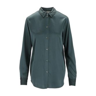 Forte_Forte Femme, Blouses et Chemises, Vert, Taille: 38 FR Chemise en soie &agrave; manches longues