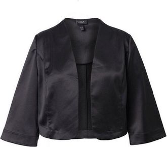 Ulla Popken Kurzjacke Satin-Bolero kurz ohne Verschluss Kelchkragen