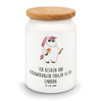 Mr. & Mrs. Panda Keksdose Einhorn Woodstock - Geschenk, keksdosen, Joint, zuckerdose, Unicorn, Vorratsdose Mit Deckel, Vorratsdosen, Party, Alkohol, Kiffen, Einh&ouml;rner,
