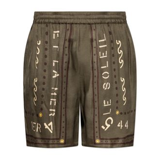 Balmain Bermuda-Shorts mit Club-Print - - Shorts - Herren - Gr&uuml;n - S