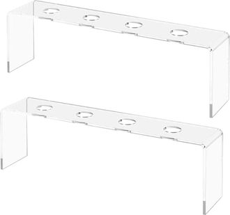 Generic Halterung f&uuml;r Weinkorken, 2 St&uuml;ck, f&uuml;r Arbeitsplatte | Organizer mit 4 Stufen, rutschfest, transparent, f&uuml;r K&uuml;che, Schreibtisch und Aufbewahrung