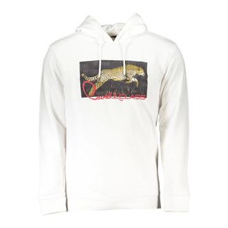 Cavalli Homme, Sweatshirts et sweats &agrave; capuche, Blanc, Taille: M Sweat &agrave; Capuche Blanc Manches Longues Logo