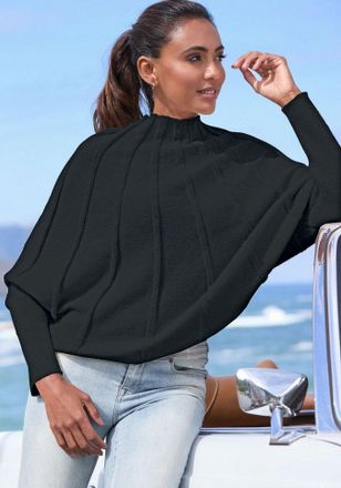 Lascana Strickpullover mit Fledermaus&auml;rmeln, modischer Damenpullover