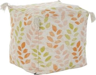 DKD Home Decor Bodenkissen Beige Pflanzenblatt Shabby Chic 40 x 40 x 40 cm