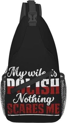 Generic Drapeau Polonais Polska Ma Femme Est Polonaise Rien Ne Me Fait Peur Sac &Agrave; Bandouli&egrave;re Multifonctionnel Pochette Epaule D&eacute;contract&eacute; Sac &Agrave; Dos Bandouli&egrave;